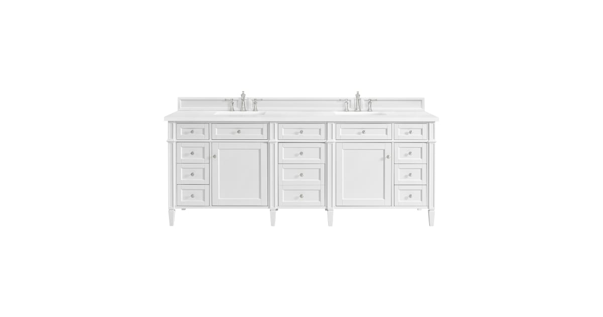 James Martin Vanities 655-V84-BW-3WZ Brittany 84" Double Basin Poplar ...