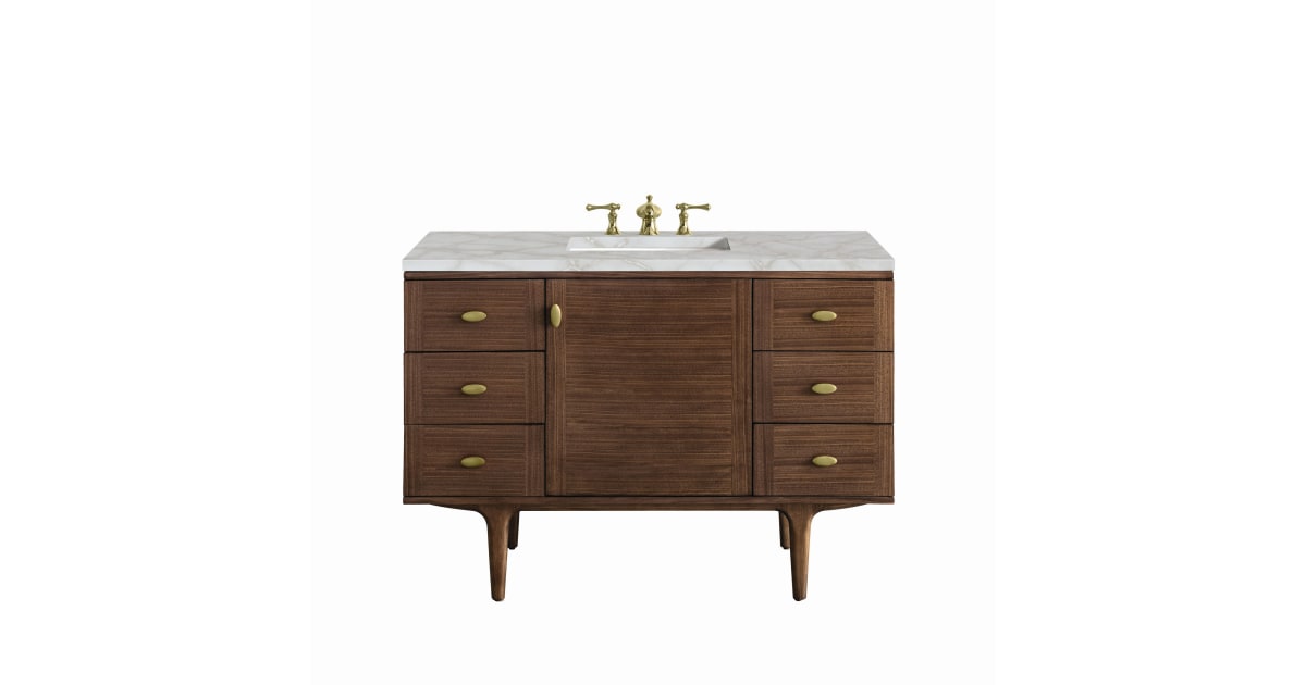 James Martin Vanities 670-V48-WLT-3VSL Amberly 48" Single Basin Wood ...