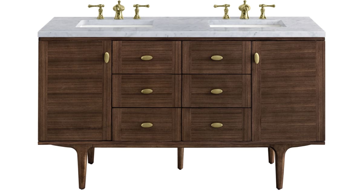 James Martin Vanities 670-V60D-WLT-3CAR Amberly 60" Free Standing or ...