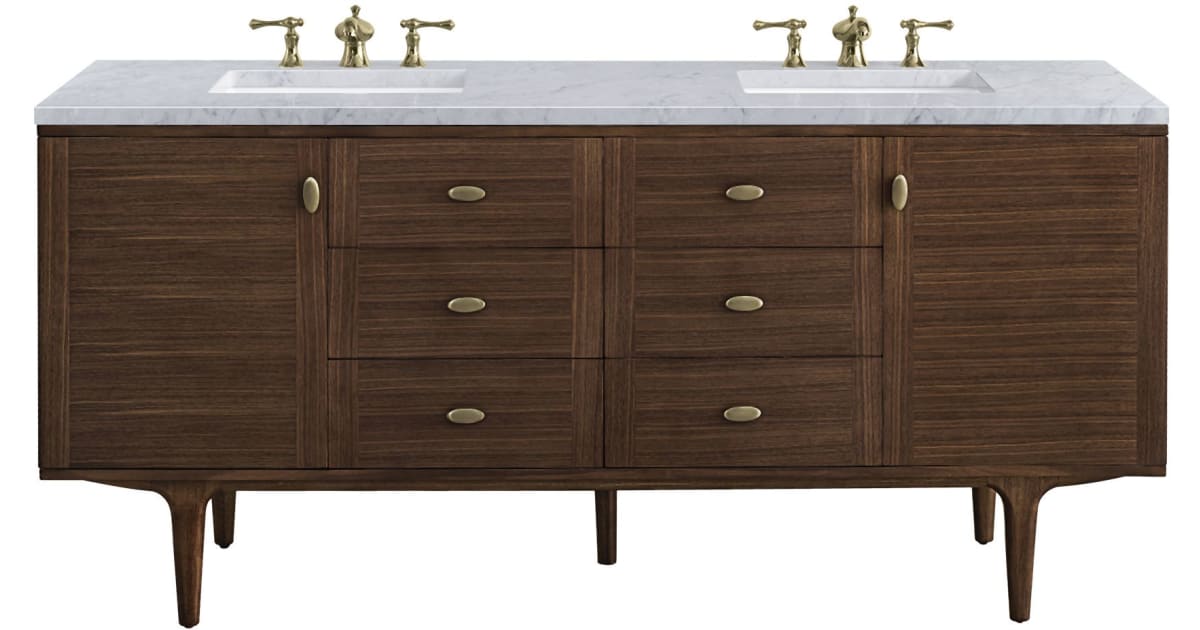 James Martin Vanities 670-V72-WLT-3CAR Amberly 72" Free Standing or ...