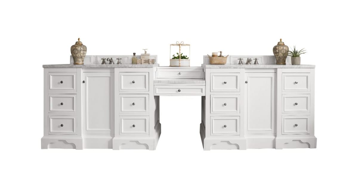 James Martin Vanities 825-V118-BW-DU-CAR De Soto 118" Double Basin ...