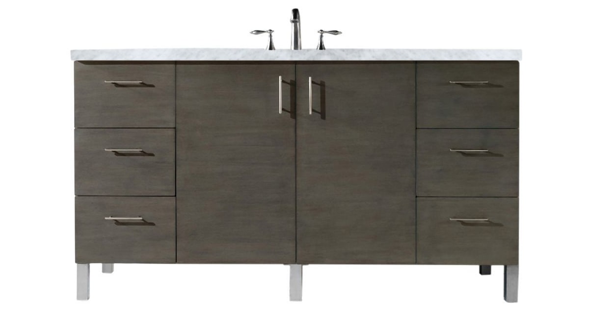 James Martin Vanities 850-V60S-SOK-3CAR Metropolitan 60" Free Standing ...