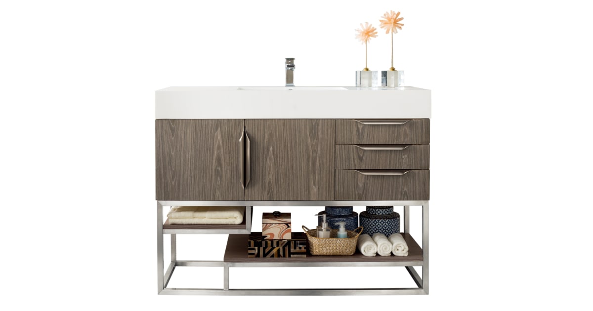 James Martin Vanities 983-V48-AGR-BN Columbia 48" Single Free Standing ...