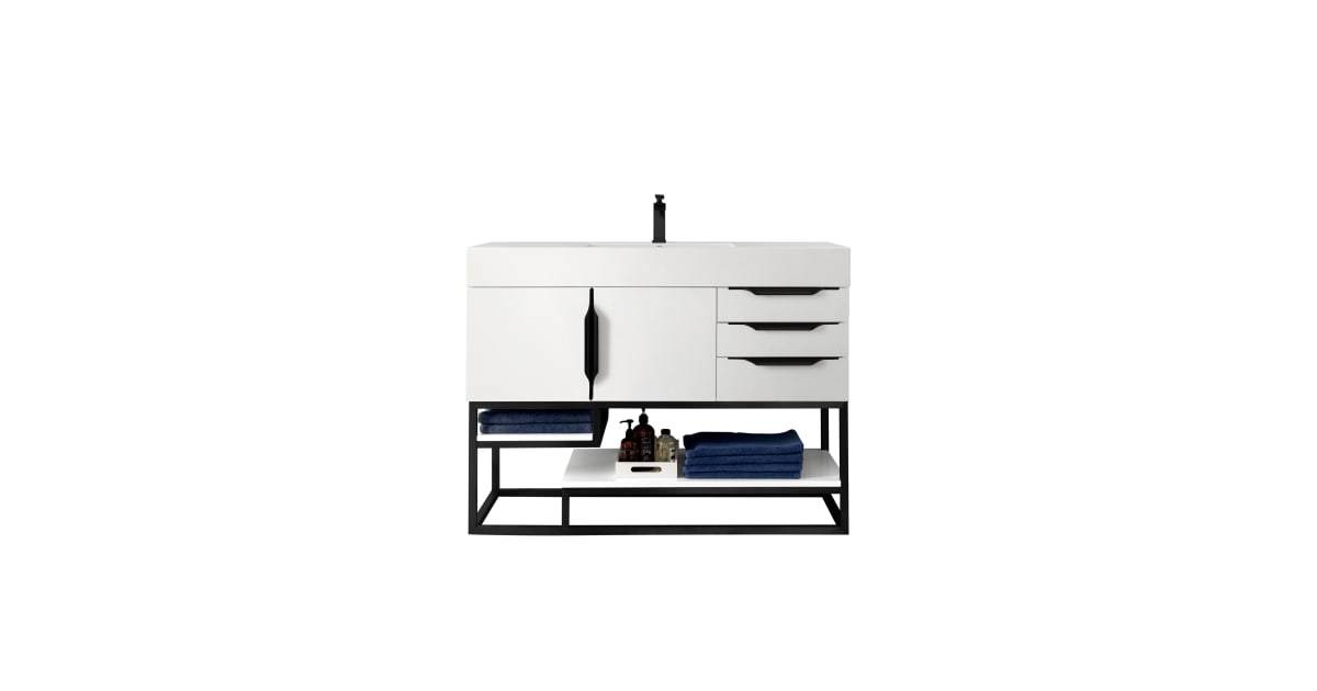 James Martin Vanities 983-V48-GW-MB-GW Columbia 48" Free Standing ...