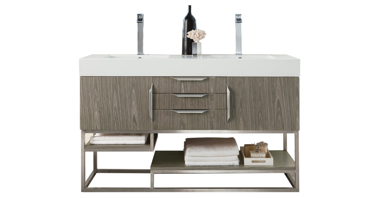James Martin Vanities 983-V59D-AGR-BN-GW Columbia 59" Free Standing ...