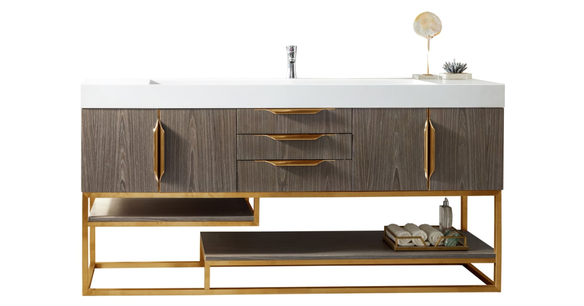 James Martin Vanities 983-V72S-AGR-RG-GW Columbia 72" Free Standing ...