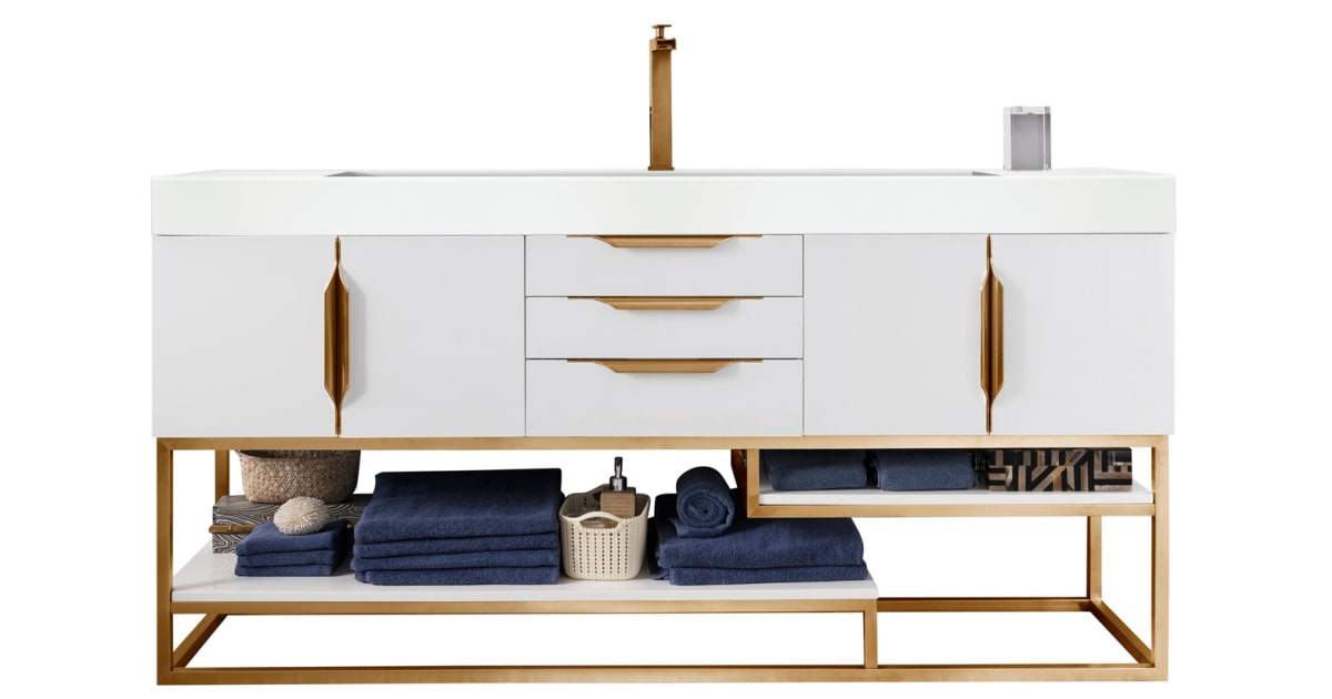 James Martin Vanities 983-V72S-GW-RG-GW Columbia 72" Free Standing ...