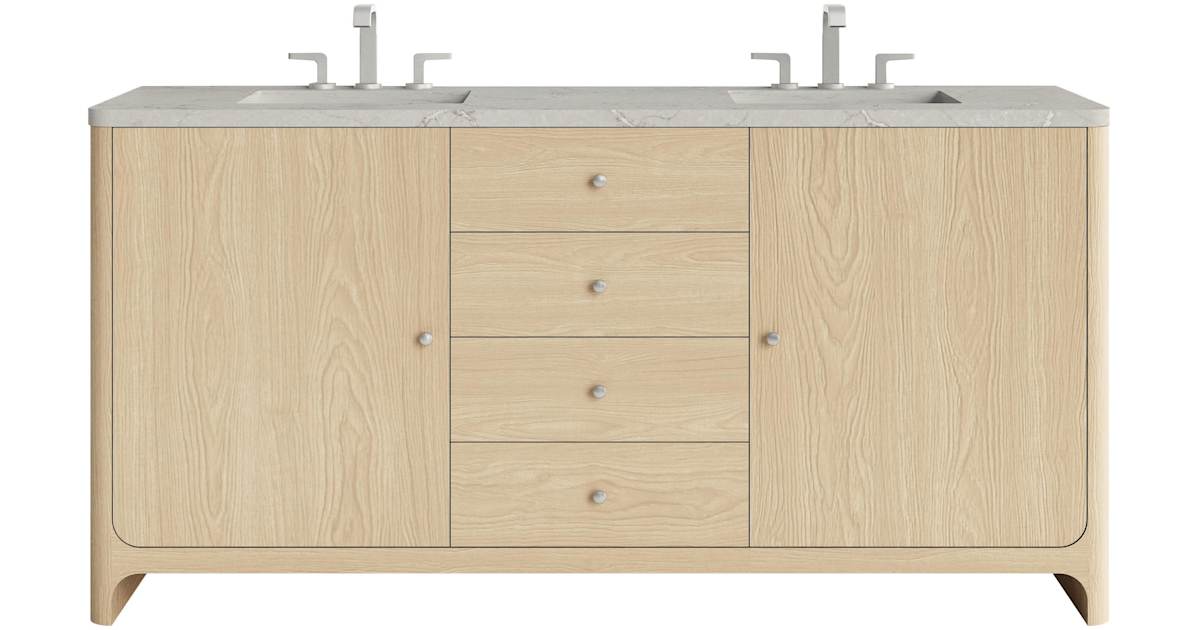 James Martin Vanities D125-V72-CSD-WVSL Gracyn 72" Free Standing Double ...