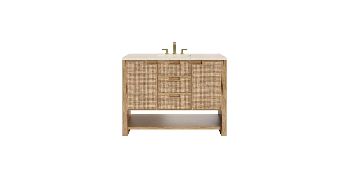 James Martin Vanities D225-V48-SSO-3EMR Solene 48" Free Standing Single ...