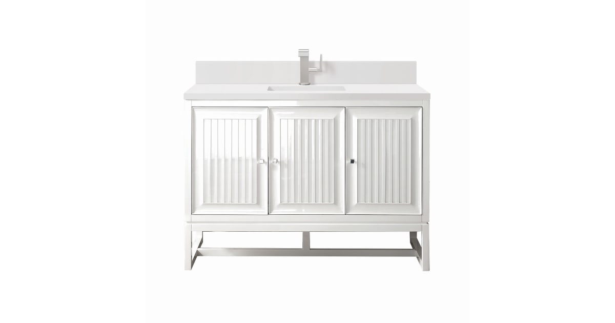James Martin Vanities E645-V48-GW-1WZ Athens 48" Single Basin Poplar ...