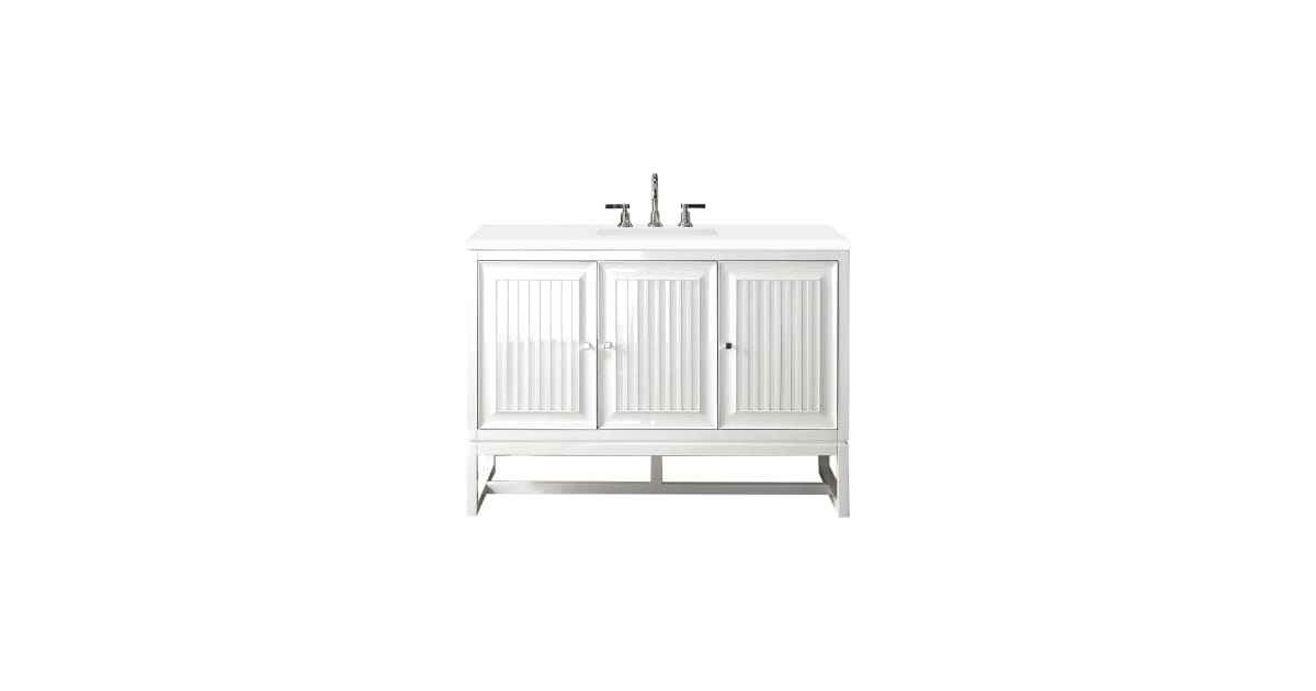 James Martin Vanities E645-V48-GW-3WZ Athens 48" Free Standing Single ...