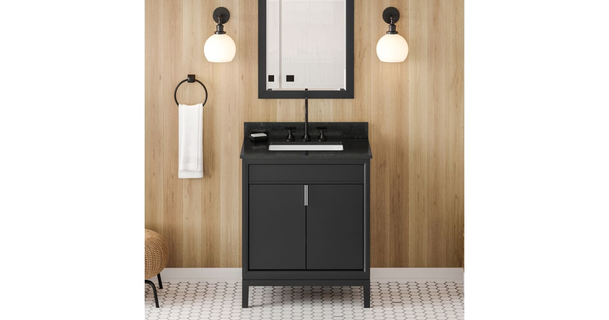 Jeffrey Alexander VKITTHE30BKBGR Theodora II 30" Free Standing Vanity ...