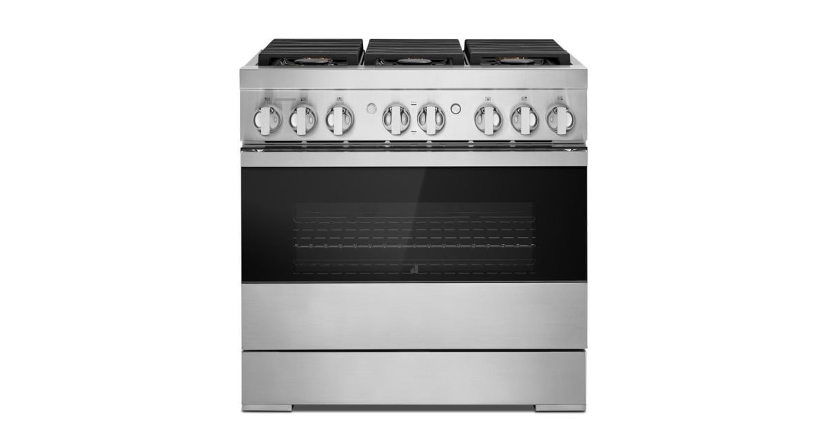 JennAir JDRP436HM NOIR 36 Inch Wide 5.1 Cu. Ft. Free Standing Dual Fuel ...