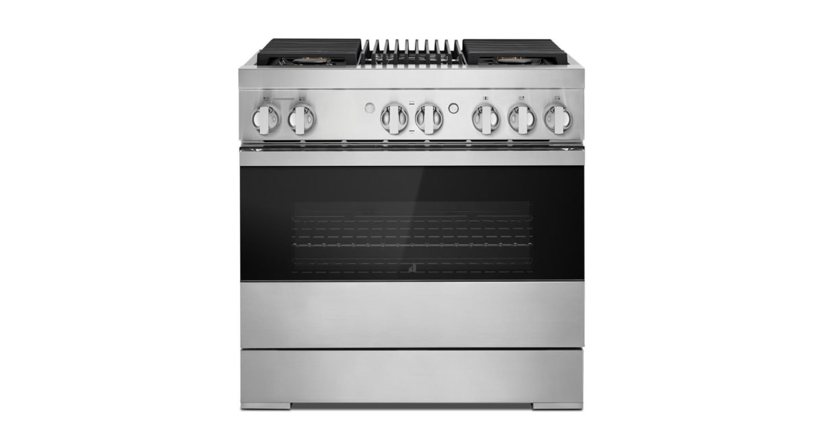 JennAir JDRP636HM NOIR 36 Inch Wide 5.1 Cu. Ft. Free Standing Dual Fuel ...