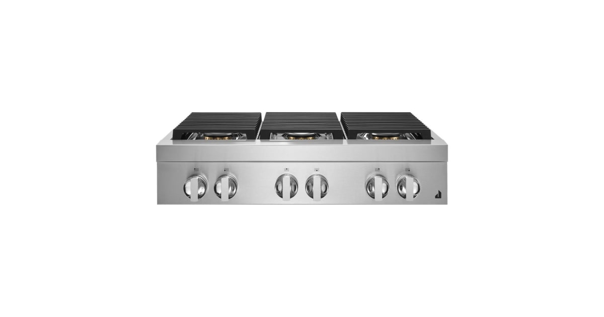 JennAir JGCP436HM 36 Inch Wide 6 Burner Gas Cooktop with Flame-Sensing ...