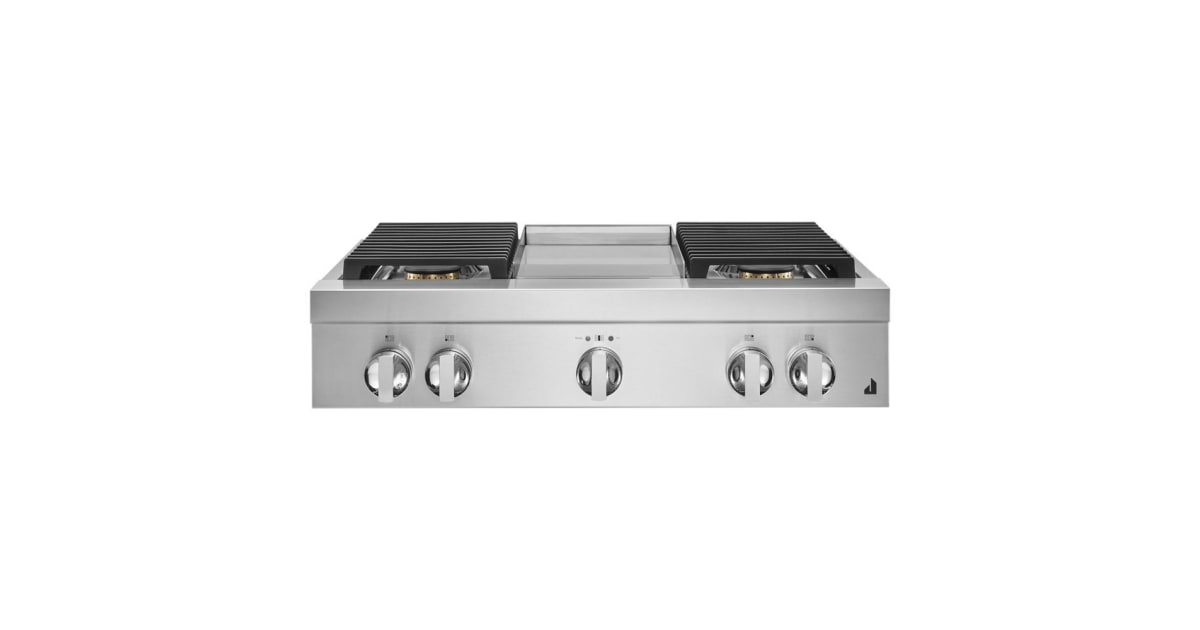 JennAir JGCP536HM 36 Inch Wide 4 Burner Gas Cooktop with Flame-Sensing ...