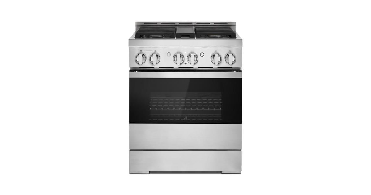 JennAir JGRP430HM Noir 30 Inch Wide 4.1 Cu. Ft. Free Standing Gas Range ...