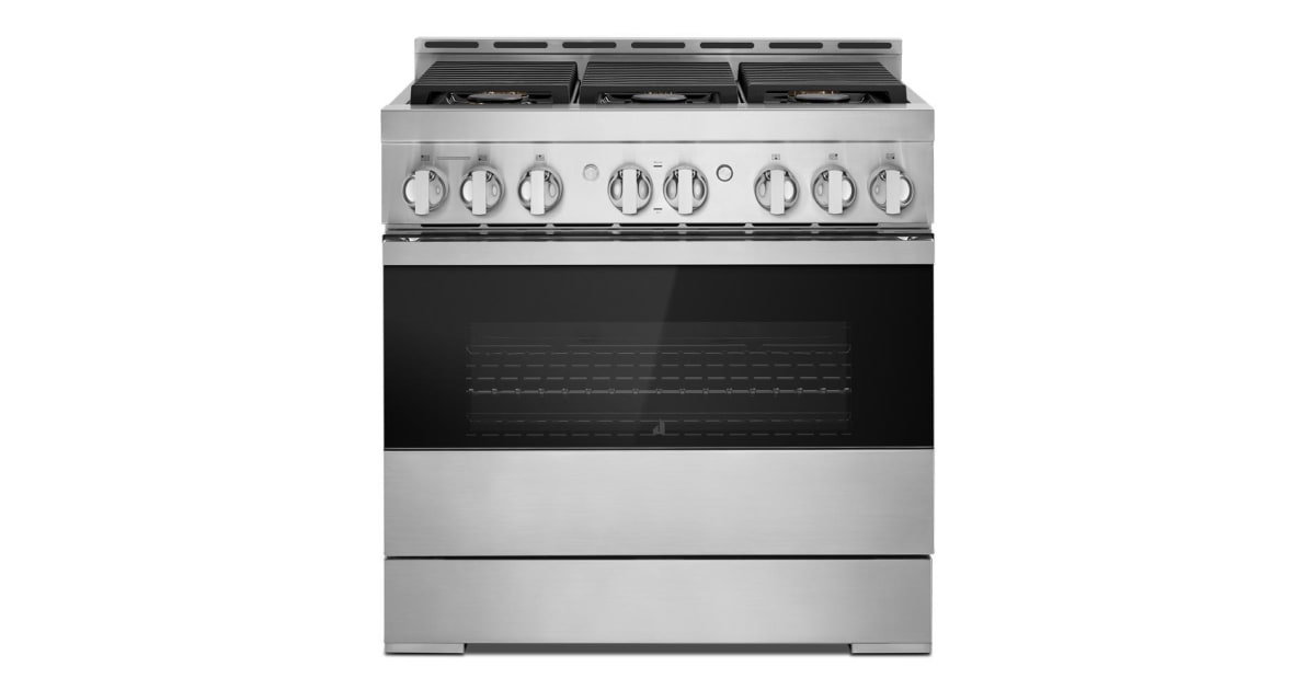 JennAir JGRP436HM 36 Inch Wide 5.1 Cu. Ft. Slide In Gas Range with Dual ...