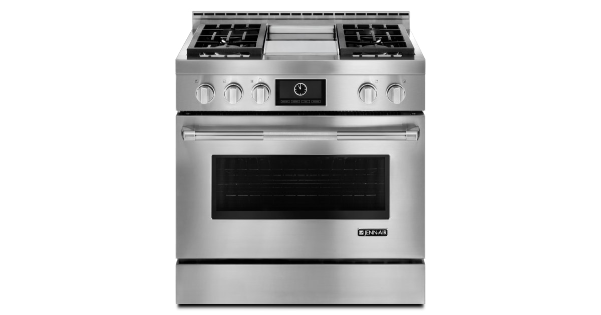 JennAir JGRP536WP Pro-Style 36 Inch Wide 5.1 Cu. Ft. Free Standing Gas ...