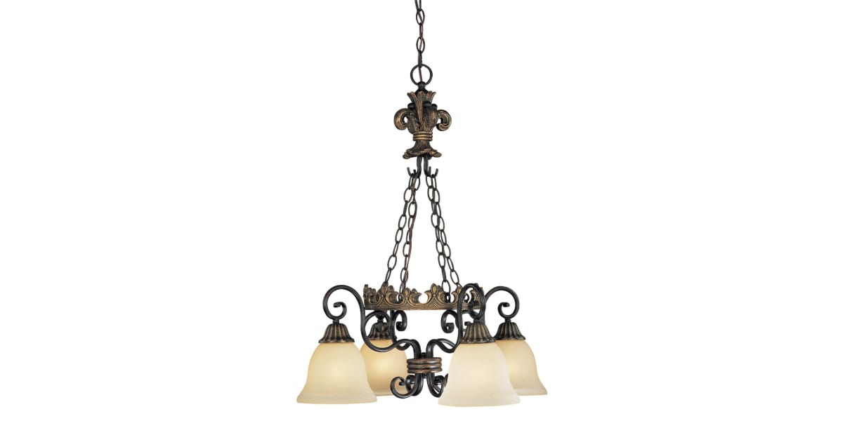 Jeremiah Lighting 10834-FG 4 Light Down Chandelier | Ferguson Home