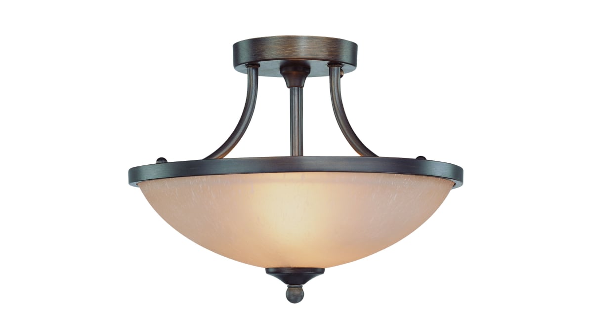 Jeremiah Lighting 26122-BZ 2 Light Semi-Flush Fixture from the Spencer ...