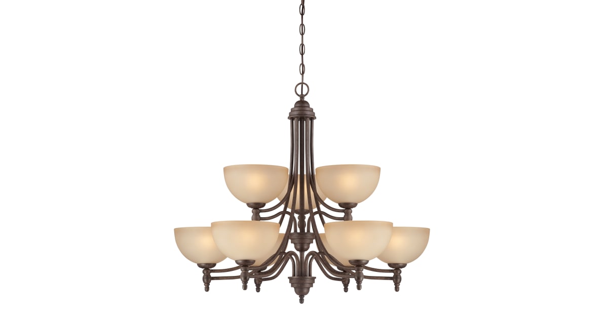 Jeremiah Lighting 28929-ORB Benbrook Two Tier 9 Light Chandelier - 33 ...