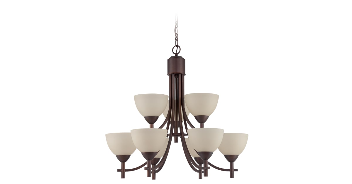 Jeremiah Lighting 37629-OB Hartford Two Tier 9 Light Chandelier - 29.62 ...