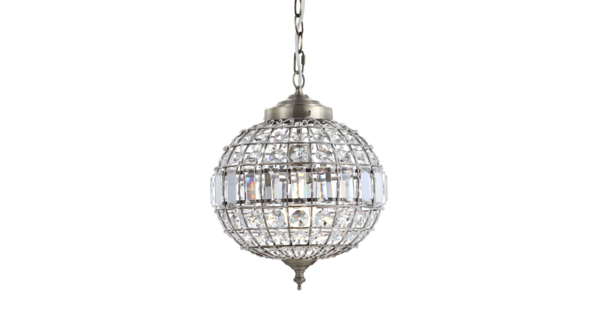JONATHAN Y Lighting JYL6110A Georgina Single Light 12" Wide LED Crystal ...