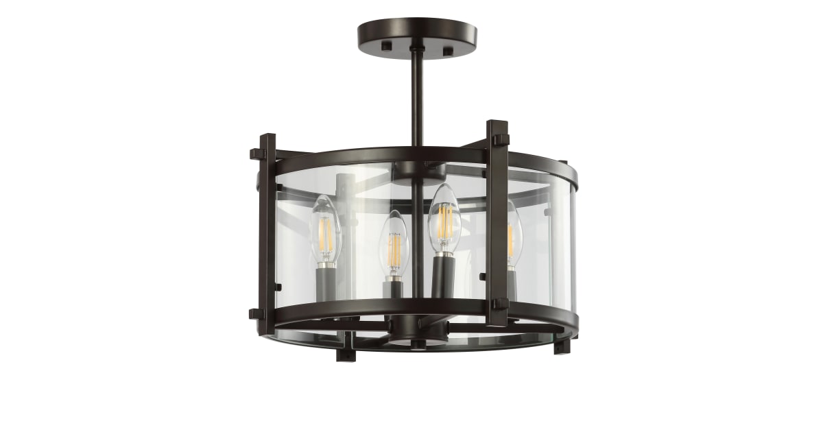 JONATHAN Y Lighting JYL6700A Hampdon 4 Light 15" Wide LED Semi-Flush ...