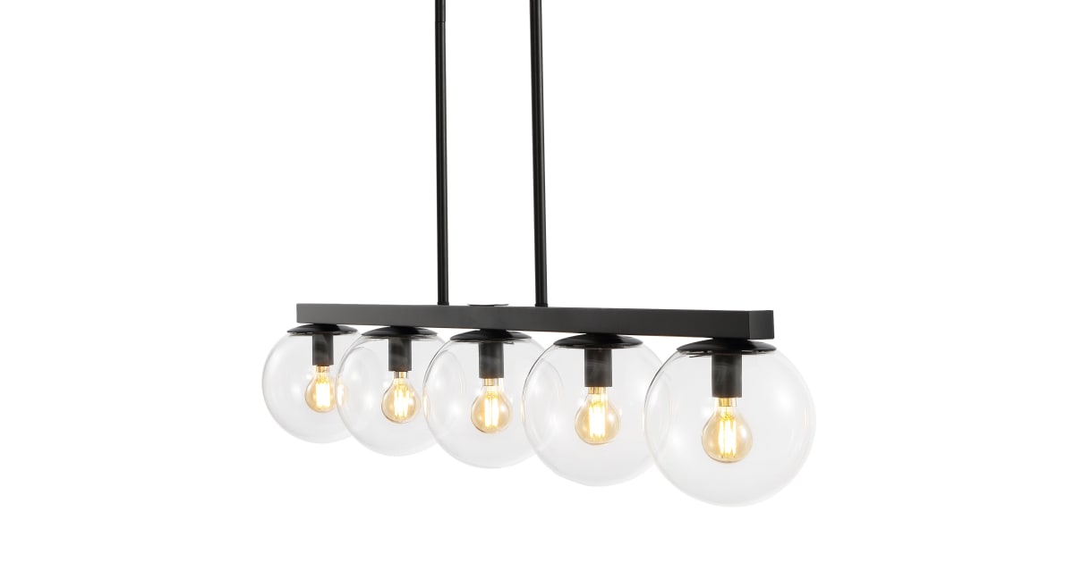 JONATHAN Y Lighting JYL7572B Luca Parisian 5 Light 46" Wide LED Linear ...