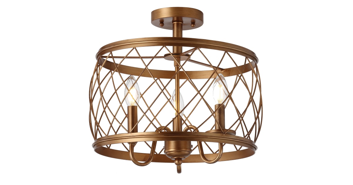 JONATHAN Y Lighting JYL9037A Eleanor 3 Light 15" Wide LED Semi-Flush ...