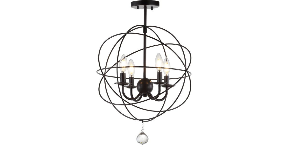 JONATHAN Y Lighting JYL9502A Alma 4 Light 16" Wide LED Semi-Flush ...