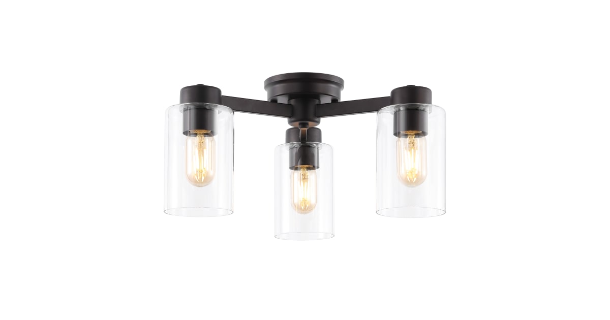 JONATHAN Y Lighting JYL9545A Orville 3 Light 17" Wide LED Semi-Flush ...