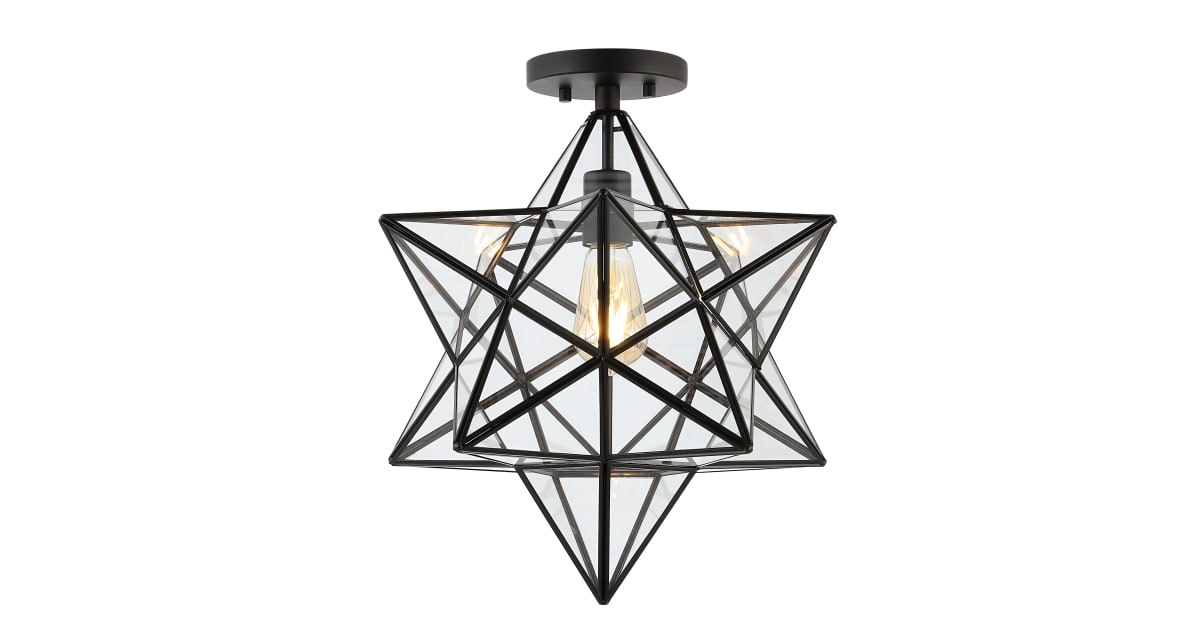 JONATHAN Y Lighting JYL9923A Ava 15" Wide LED Semi-Flush Ceiling ...