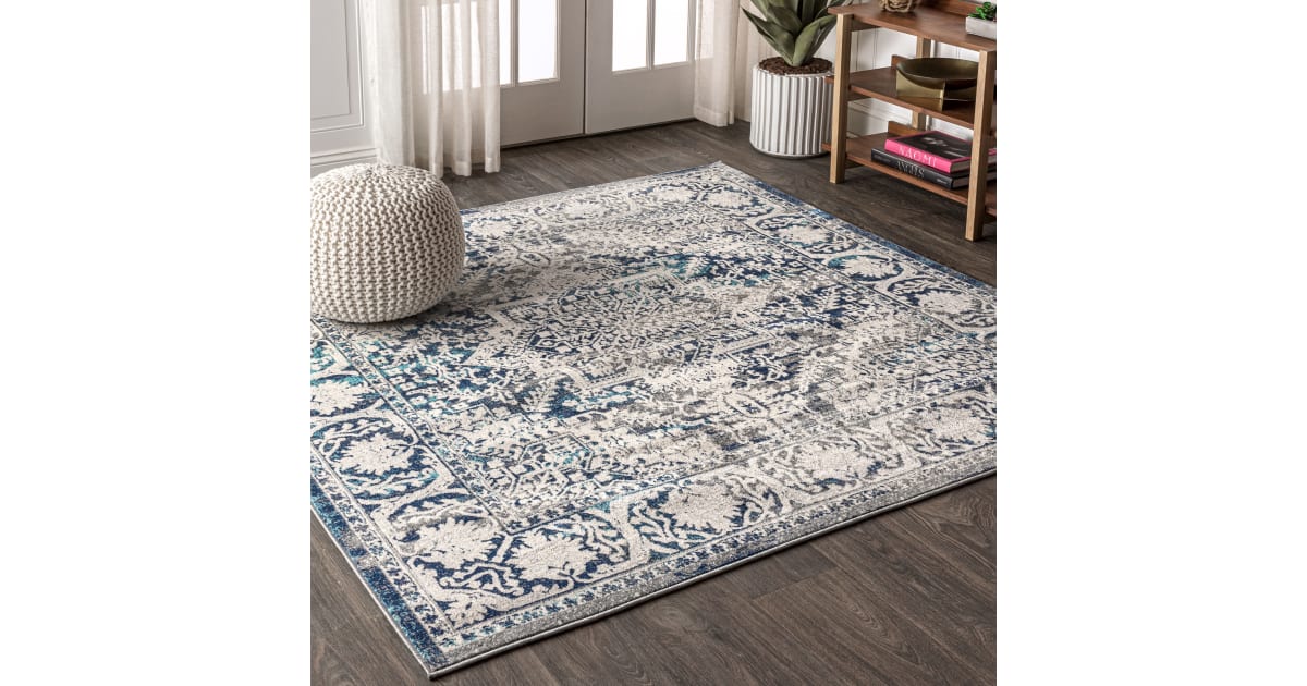 JONATHAN Y Lighting MDP100B-6SQ Modern Persian 6-1/2' x 6-1/2' Polypropylene Vintage Indoor Area ...