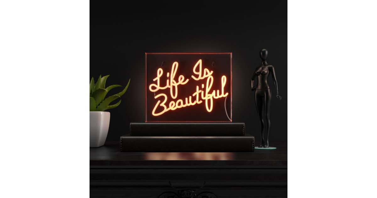 JONATHAN Y Lighting NEN1031A Life is Beautiful 11" Tall LED Accent ...
