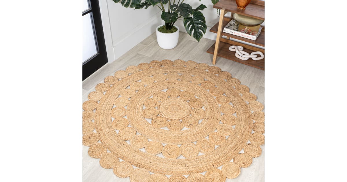 JONATHAN Y Lighting RNF114A-4R Ansa Collection 4' x 4' Jute Power ...
