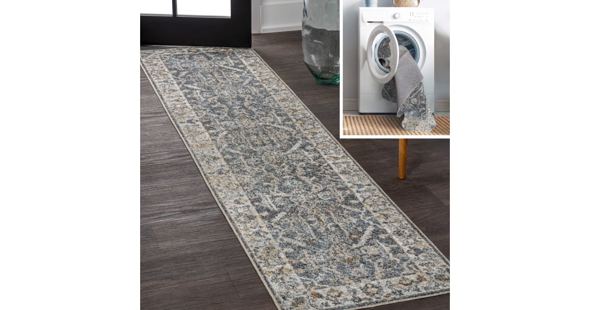 JONATHAN Y Lighting WSH321A-28 Washable 2' x 7-3/4' Polyester Border ...