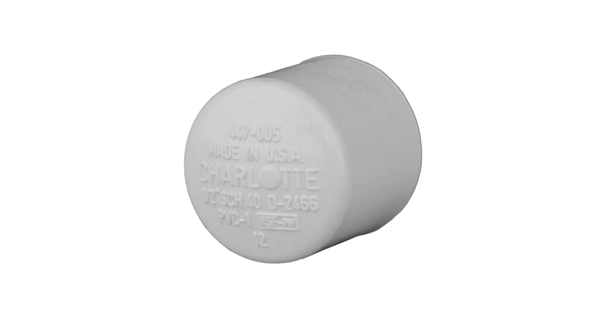 Jones Stephens 447005 PVC S/40 1/2 CAP SLIP | Ferguson Home
