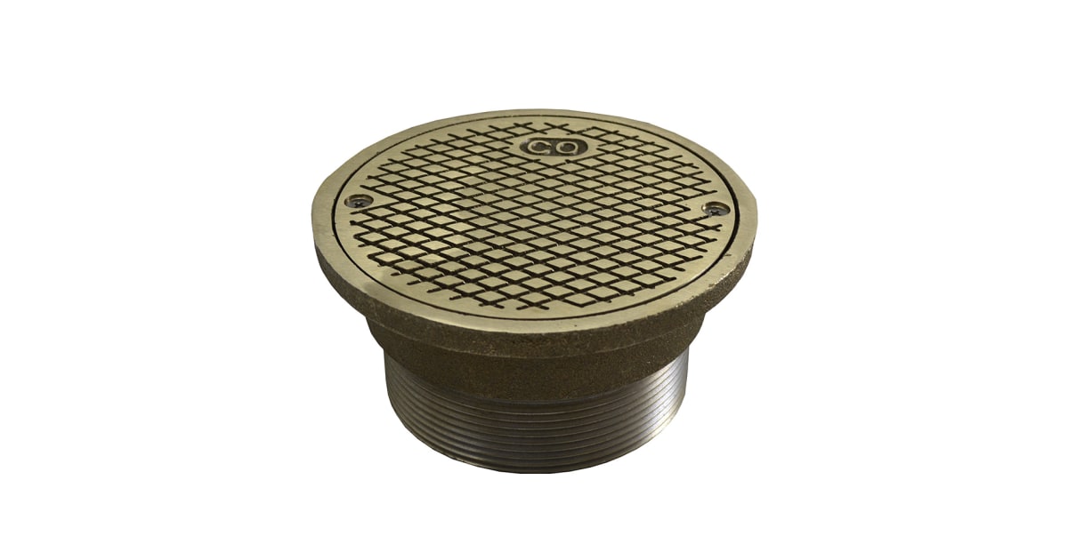 Jones Stephens C37807 4" Brass Cleanout with Round Cover | Ferguson Home