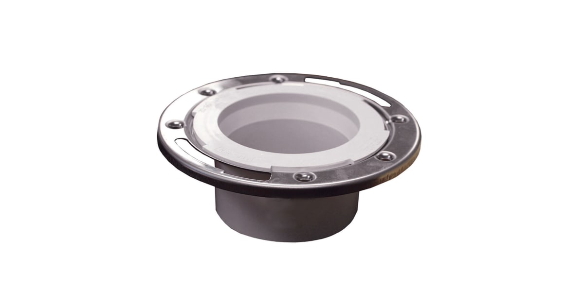 Jones Stephens C57134 3 X 4 PVC Closet Flange W /SS Ring Less Knockout ...