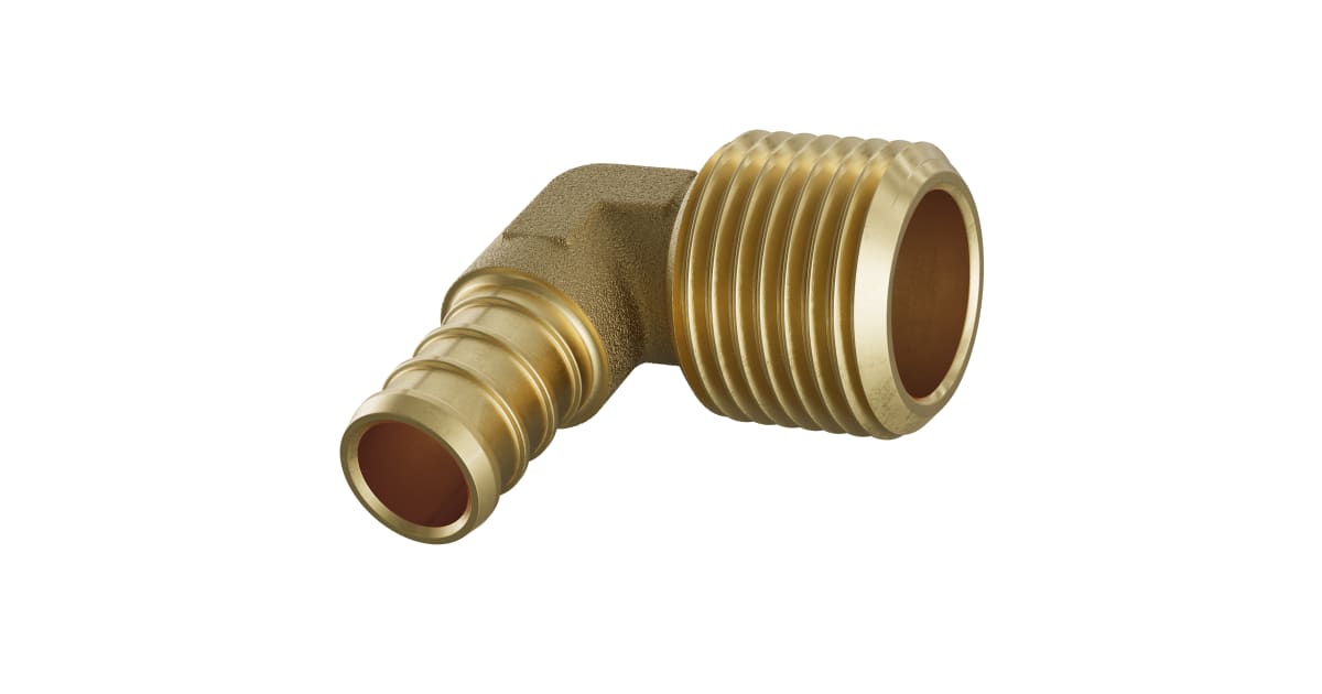 Jones Stephens C76013LF 1/2" MIP Brass PEX 90° Elbow | Build.com
