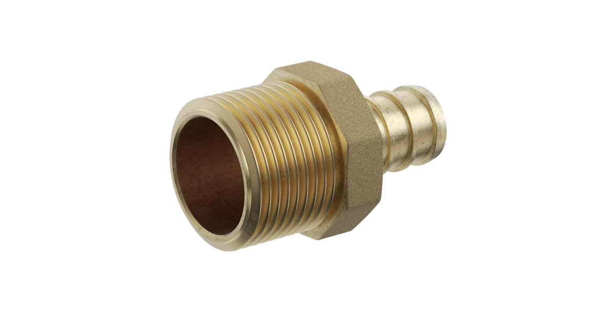 Jones Stephens C76082LF 3/4" x 1/2" MIP Brass PEX Adapter | Ferguson Home