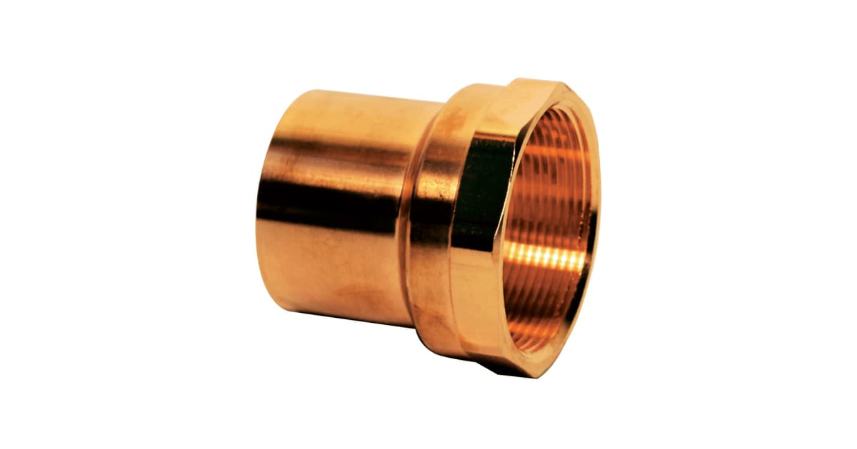 Jones Stephens C77166 Copper Female Adapter, FTG x FPT, | Build.com