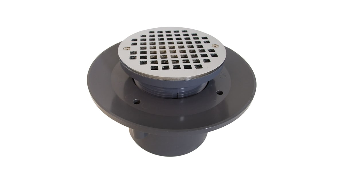 Jones Stephens D49333 2" x 3" Heavy Duty PVC Slab Drain | Build.com