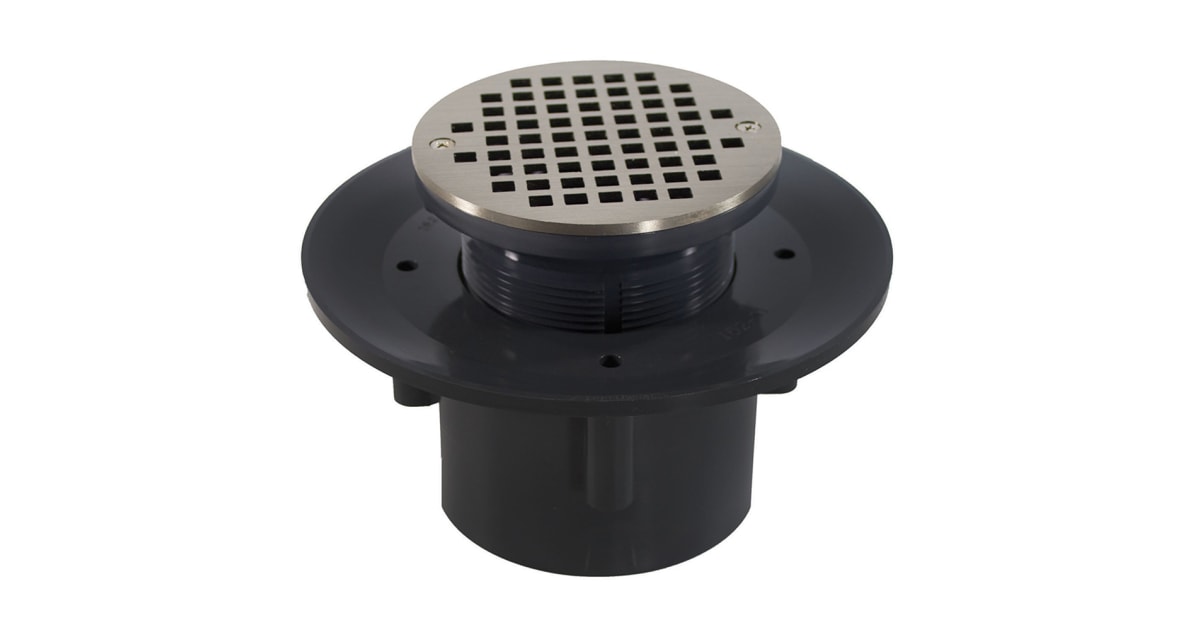 Jones Stephens D49429 3" x 4" Heavy Duty PVC Slab Drain Base with 3-1/2 ...