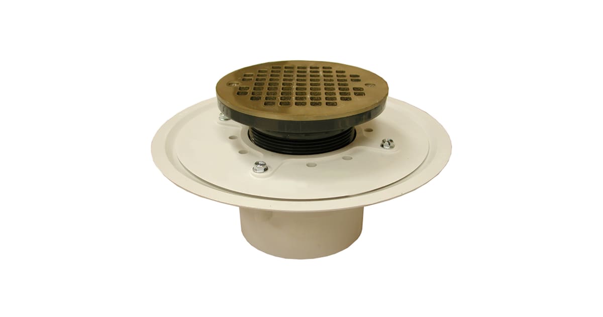 Jones Stephens D50049 4" Heavy Duty PVC Drain Base with 3-1/2" Spud and ...