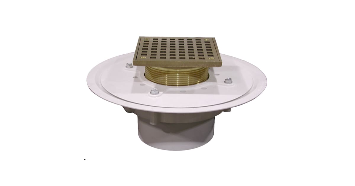 Jones Stephens D50068 4" PVC Square Floor Drain | Build.com