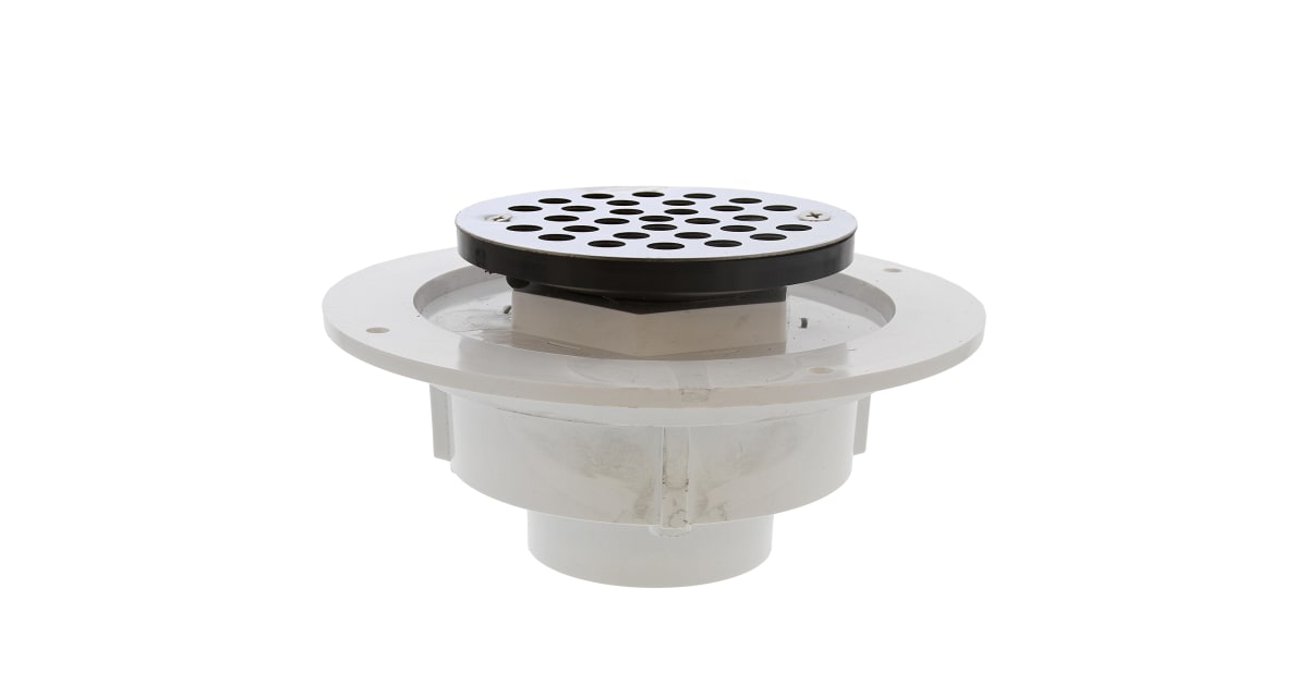 Jones Stephens D50700 2 PVC Threaded Shower Drain With 4 Stainless ...