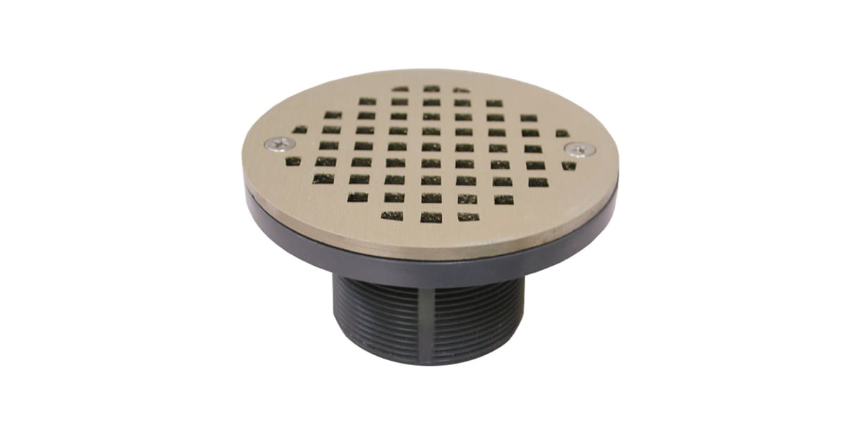 Jones Stephens D50985 2" PVC Drain Spud with 4" Nickel Bronze Strainer ...